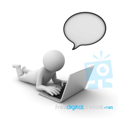 3d Figure Using Laptop Computer Stock Image - Royalty Free Image ID ...