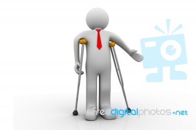 3d Man Injured Stock Image - Royalty Free Image ID 100165166