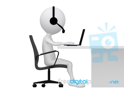 3d Man Support Center Stock Image - Royalty Free Image ID 10076481
