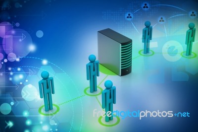 3d People Connect With Server Stock Image - Royalty Free Image ID 100590681