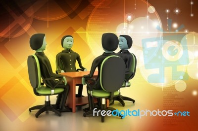 3d People In Business Meeting Stock Image - Royalty Free Image ID 100588210