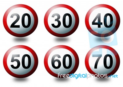 3d Speed Limit Signs Stock Image - Royalty Free Image ID 100400405