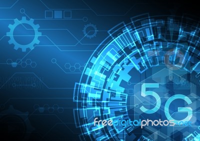 5g Technology Abstract Circle Circuit Hexagonal Background Stock Image - Royalty Free Image ID ...