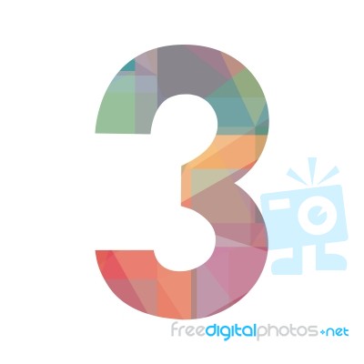 A Colorful Number Three Stock Image - Royalty Free Image ID 100192642