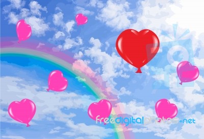 A Freedom Heart Balloons Stock Image - Royalty Free Image ID 100145361