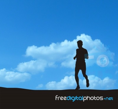 A Lone Runner On The Horizon Stock Image - Royalty Free Image ID 100197230