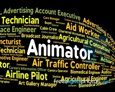 Animator Job Shows Animators Occupations And Employee Stock Image ...