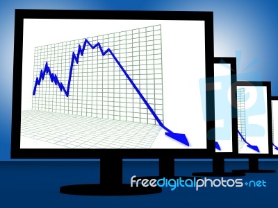 Arrow Falling On Monitors Shows Failure Stock Image - Royalty Free ...