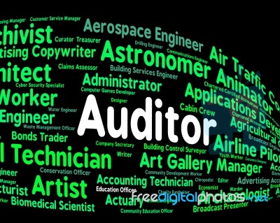 Auditor Job Represents Auditing Word And Inspectors Stock Image ...