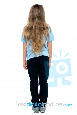 Back View Of A Long Haired Young Female Child Stock Photo - Royalty ...