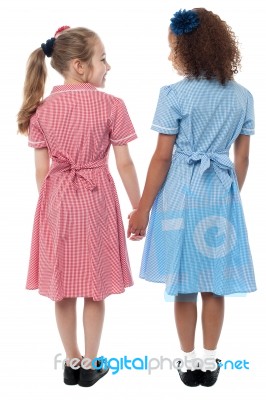 Back View Of Girls In School Uniform Stock Photo - Royalty Free Image ...
