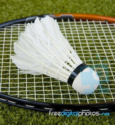 Badminton Racket And Shuttlecock Stock Photo - Royalty Free Image ID ...