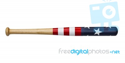 Baseball Bat With USA Flag Stock Photo - Royalty Free Image ID 10099271