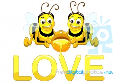 Bee In Love Stock Image - Royalty Free Image ID 10022849