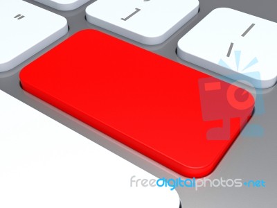 Blank Keyboard Key Shows Red Empty Copyspace Keypad Stock Image ...