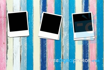 Blank Photos On Painting Backdrop Stock Photo - Royalty Free Image ID ...