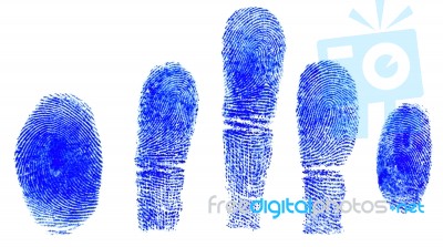 Blue Fingerprint Stock Photo - Royalty Free Image ID 100175791