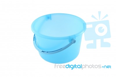 Blue Plastic Bucket On White Background Stock Photo - Royalty Free ...