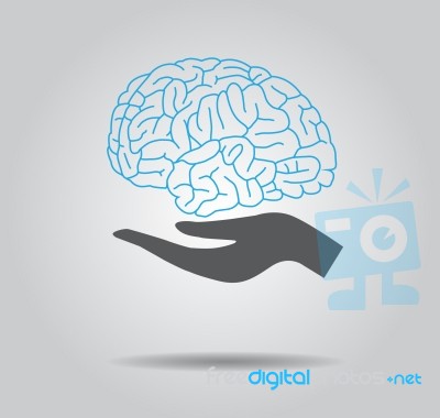 Brain And Hands Icons Stock Image - Royalty Free Image ID 100237232