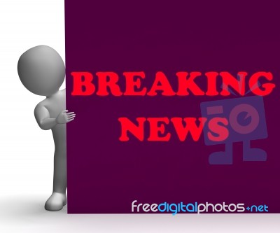 Breaking News Sign Showing Last Minute News Stock Image - Royalty Free ...