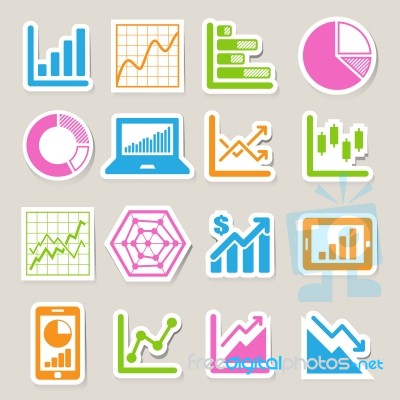 Business Graph Sticker Icon Set Stock Image - Royalty Free Image ID ...