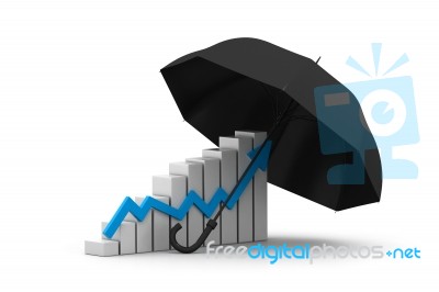 Business Graph Under The Umbrella Stock Image - Royalty Free Image ID ...