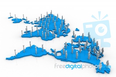 Business People Team With World Map Stock Image - Royalty Free Image ID ...