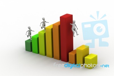 Businessman Run Up On Graph Stock Image - Royalty Free Image ID 100189441