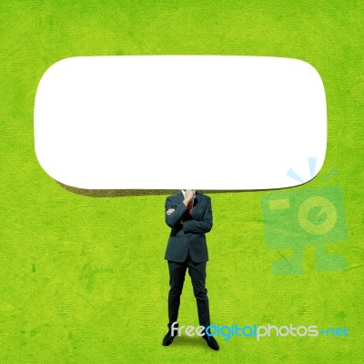 Businessman With Blank Notice Card Stock Image - Royalty Free Image ID ...