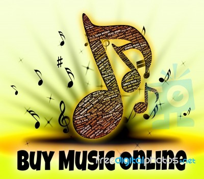 Buy Music Online Represents World Wide Web And Audio Stock Image ...