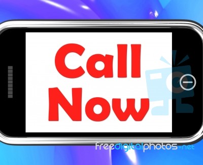 Call Now On Phone Shows Talk Or Chat Stock Image - Royalty Free Image ...
