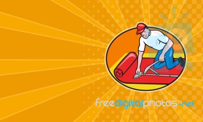 Carpet Layer Fitter Worker Cartoon Stock Image - Royalty Free Image ID ...