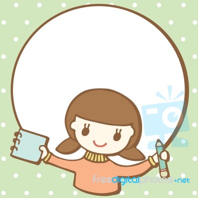 Cartoon Girl With Empty Space For Your Text Stock Image - Royalty Free ...