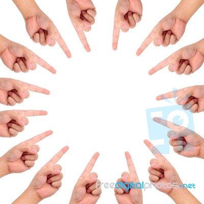Circle By Pointing Fingers Stock Photo - Royalty Free Image ID 10046198