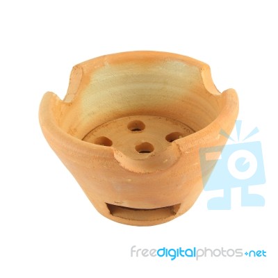 Clay Stove Pottery For Food Burning On White Background Stock Photo ...