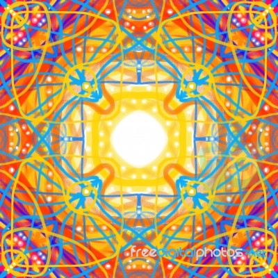 Colourful Kaleidoscope Pattern Drawing Stock Image - Royalty Free Image ...