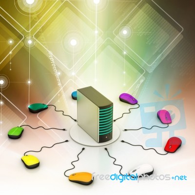 Computer Mouse Connected Server Stock Image - Royalty Free Image ID ...