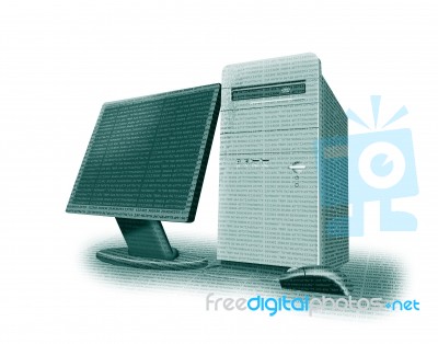 Computer Tower Monitor Mouse Stock Image - Royalty Free Image ID 100217561
