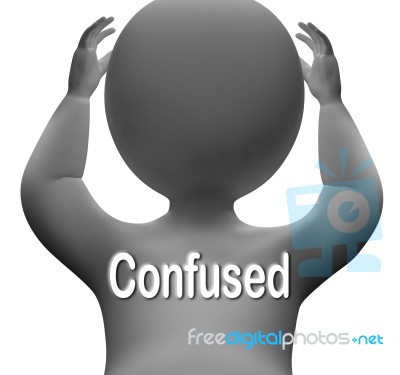 Confused Character Means Bewildered Puzzled Or Perplexed Stock Image ...