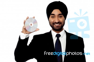 Cool Manager Showing Compact Disc Stock Photo - Royalty Free Image ID ...