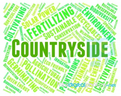Countryside Word Representing Picturesque Text And Meadow Stock Image ...