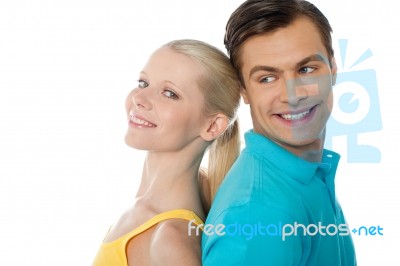 Couple Facing Back To Back Stock Photo - Royalty Free Image ID 10077445