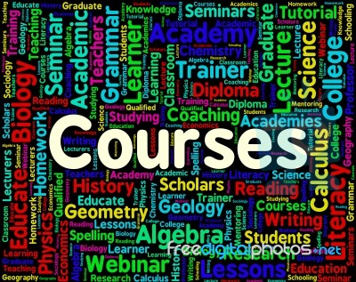 Courses Word Means Words School And Syllabus Stock Image - Royalty Free ...