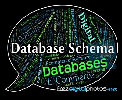 Database Schema Indicates Schematics Words And Word Stock Image ...
