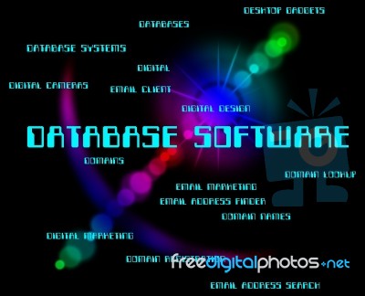 Database Software Means Databases Words And Computer Stock Image ...