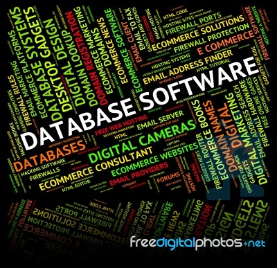 Database Software Means Softwares Freeware And Application Stock Image - Royalty Free Image ID ...
