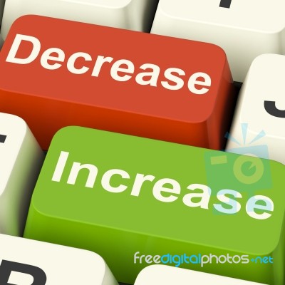 Decrease Increase Keys Shows Decreasing Or Increasing Stock Image ...