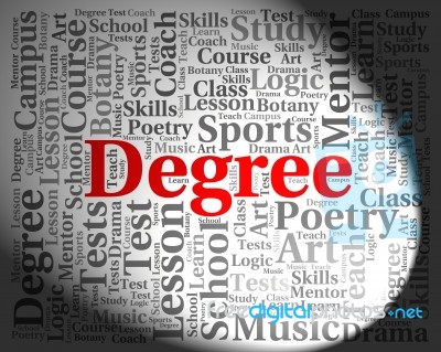 Degree Word Shows Degrees Words And Qualification Stock Image - Royalty ...