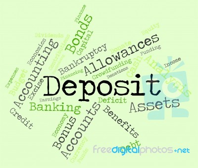 Deposit Word Means Part Payment And Advance Stock Image - Royalty Free ...