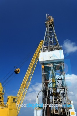 Derrick Of Offshore Drill Rig Stock Photo - Royalty Free Image ID 100224463